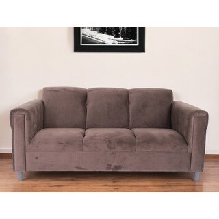 HomeRoots 72" Dark Brown Suede Sofa With Black Legs - 72 - Bed Bath & Beyond - 40168719